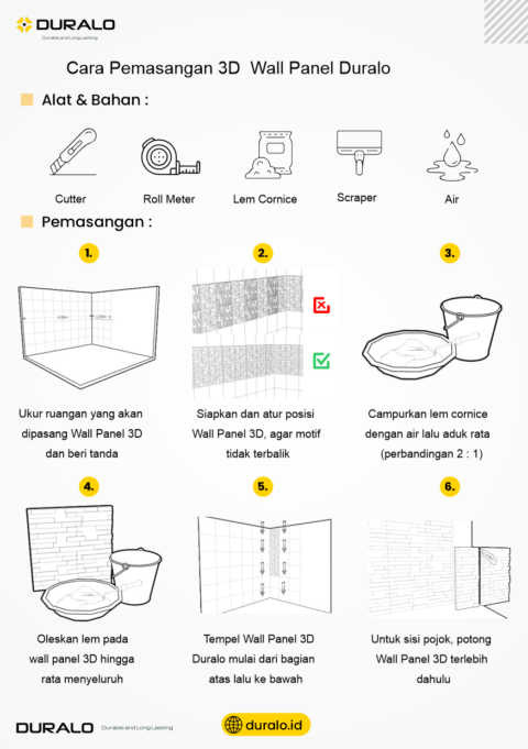 Ukuran 3D Wall Panel Duralo Perlembar - Duralo