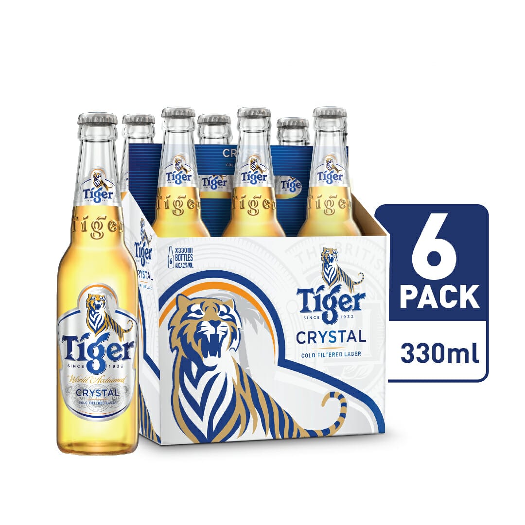 Tiger Crystal Beer Pint 330ml Pack/6Btls | S Liquor