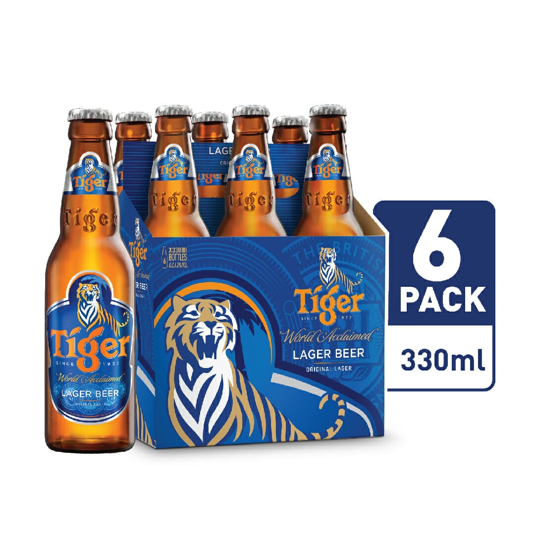 Tiger Lager Beer Pint 330ml Pack/6Btls | S Liquor