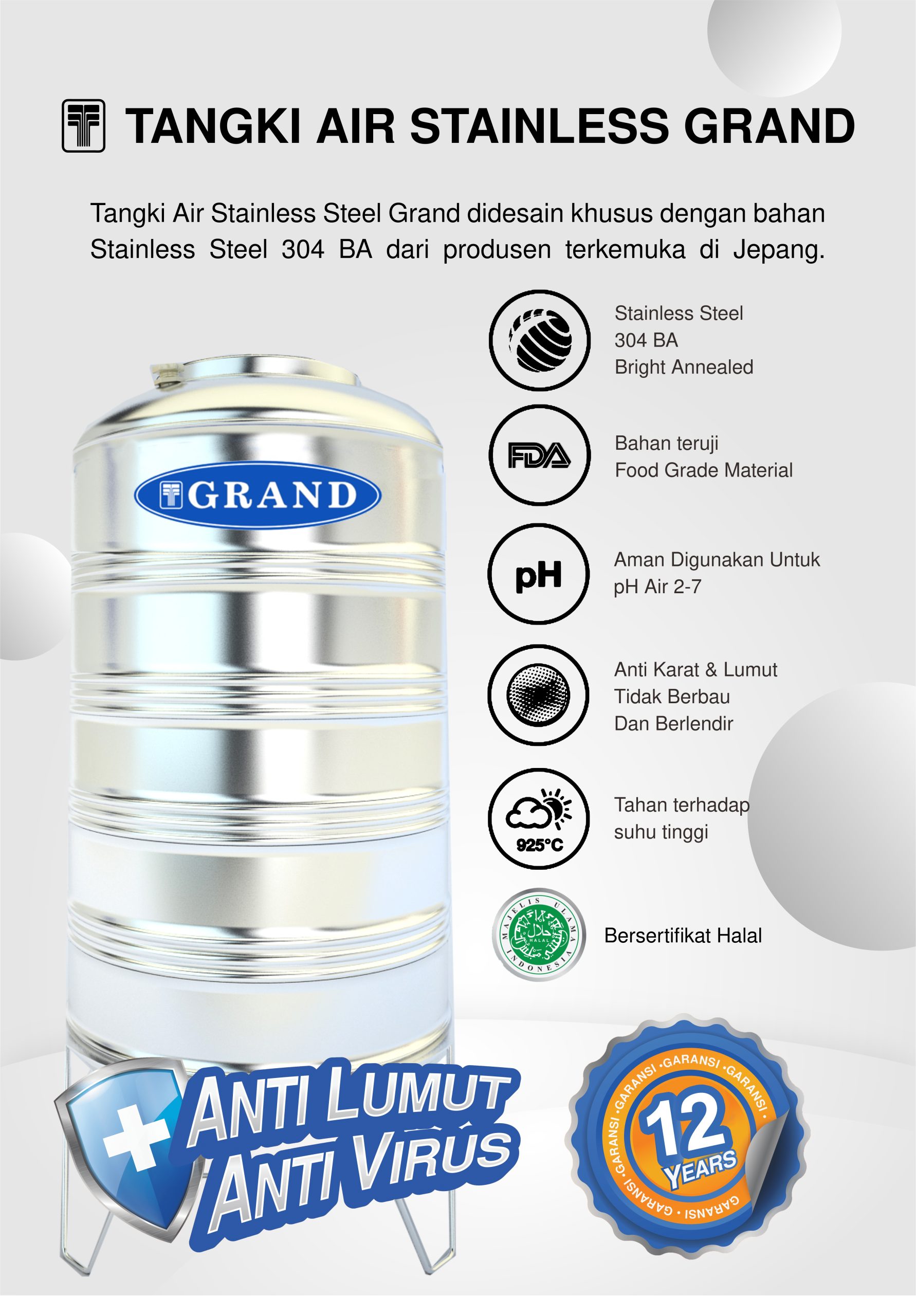 Daftar Harga Tangki Air Stainless Vertikal 2024 Tandon Terbaru ...