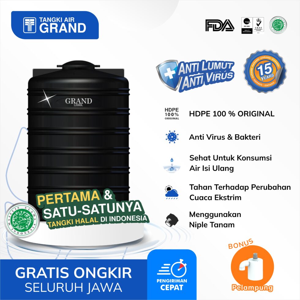Harga dan Ukuran Toren 10000 Liter Kapasitas Jumbo