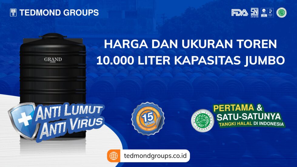 Harga dan Ukuran Toren 10000 Liter Kapasitas Jumbo