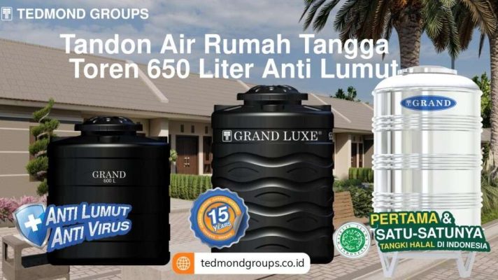 Tandon Air Rumah Tangga Toren 650 Liter Anti Lumut Garansi