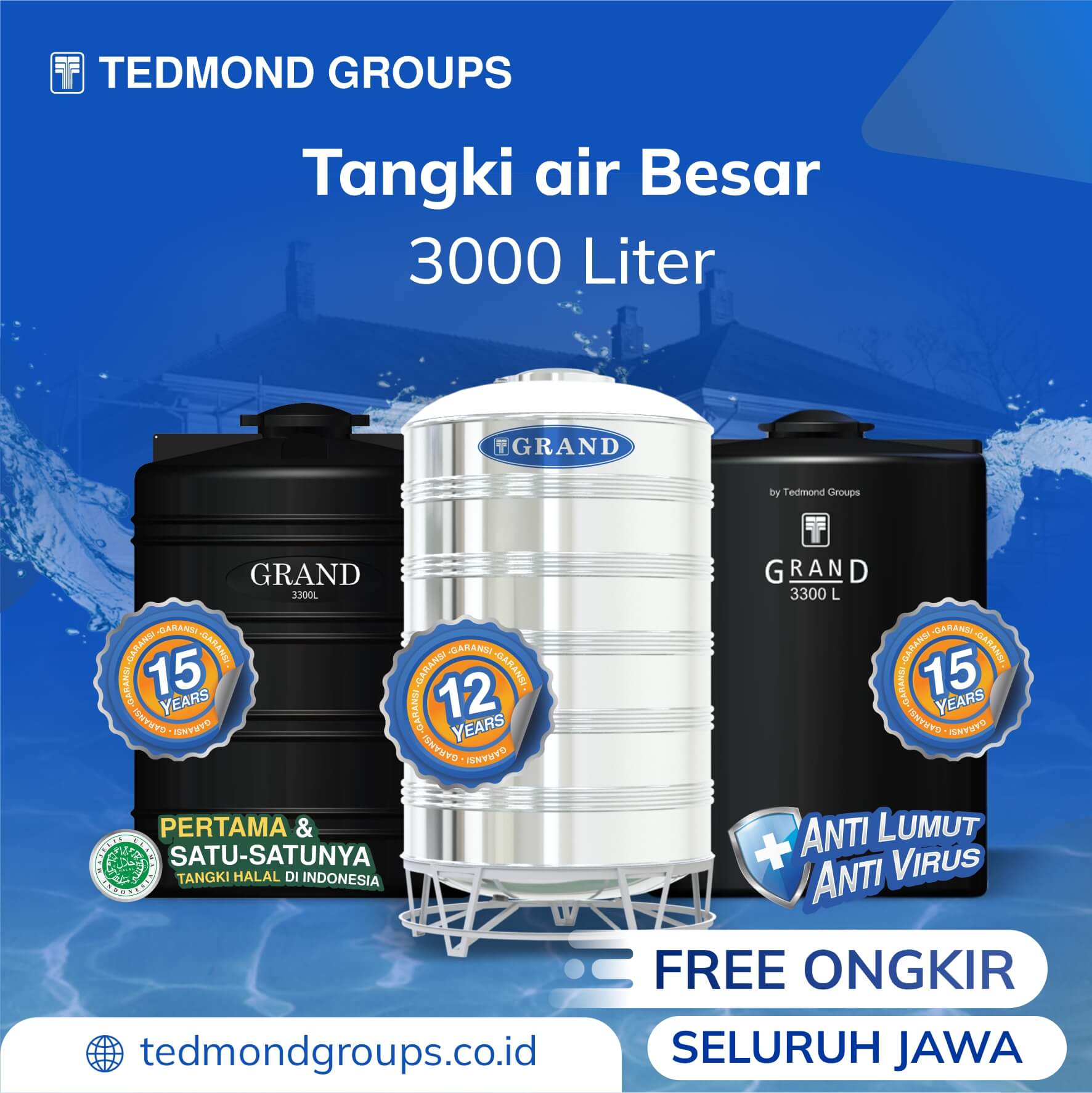 5 Pilihan Tangki Air Besar, Anti Lumut Tak Mudah Pecah