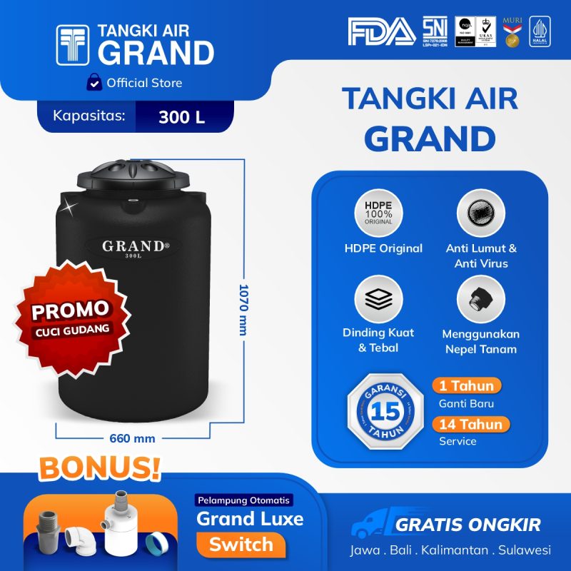 Tangki/Toren/Tandon Air Grand 300 Liter - Produsen Tangki Air #1